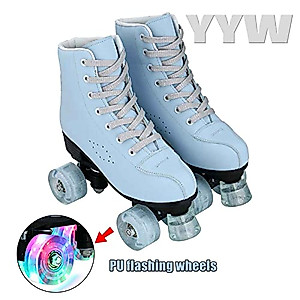 YYW Roller Skates For Women and Men Artificial Cowhide with Thick Cotton Protection Upper Outdoor Roller Skates for Girls Boys (39=US Women:9=US Men:7.5=Heel to Toe:25.5 cm)