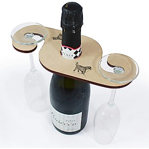 Azeeda 'Bernese Mountain Dog' Wooden Wine Glass/Bottle Holder (GH00061772)
