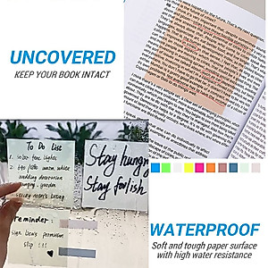 550 Pcs Transparent Sticky Notes, 3x3" Clear Sticky Notes with Marker, 2023 Planner XURISEN 9 Pack 2X Sticking Power Translucent Sticky Note Pads for Book Notes Highlights, Clean Removal