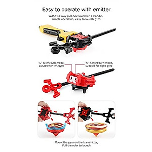 GOIJRER Metal Master Fusion Gyro Toys for Kids, 5 Pieces Battling Top Battle Burst High Performance Set with 2 Launchers