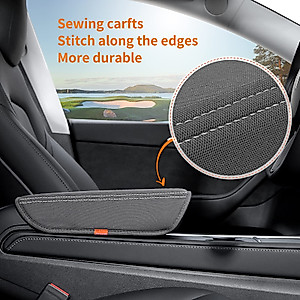 BEYOURD Armrest Cover fit for Tesla Model 3 Model Y, Soft Cloth Center Console Cover, Washable Armrest Box Cover, Non Slip Middle Console Protector Pad, Grey