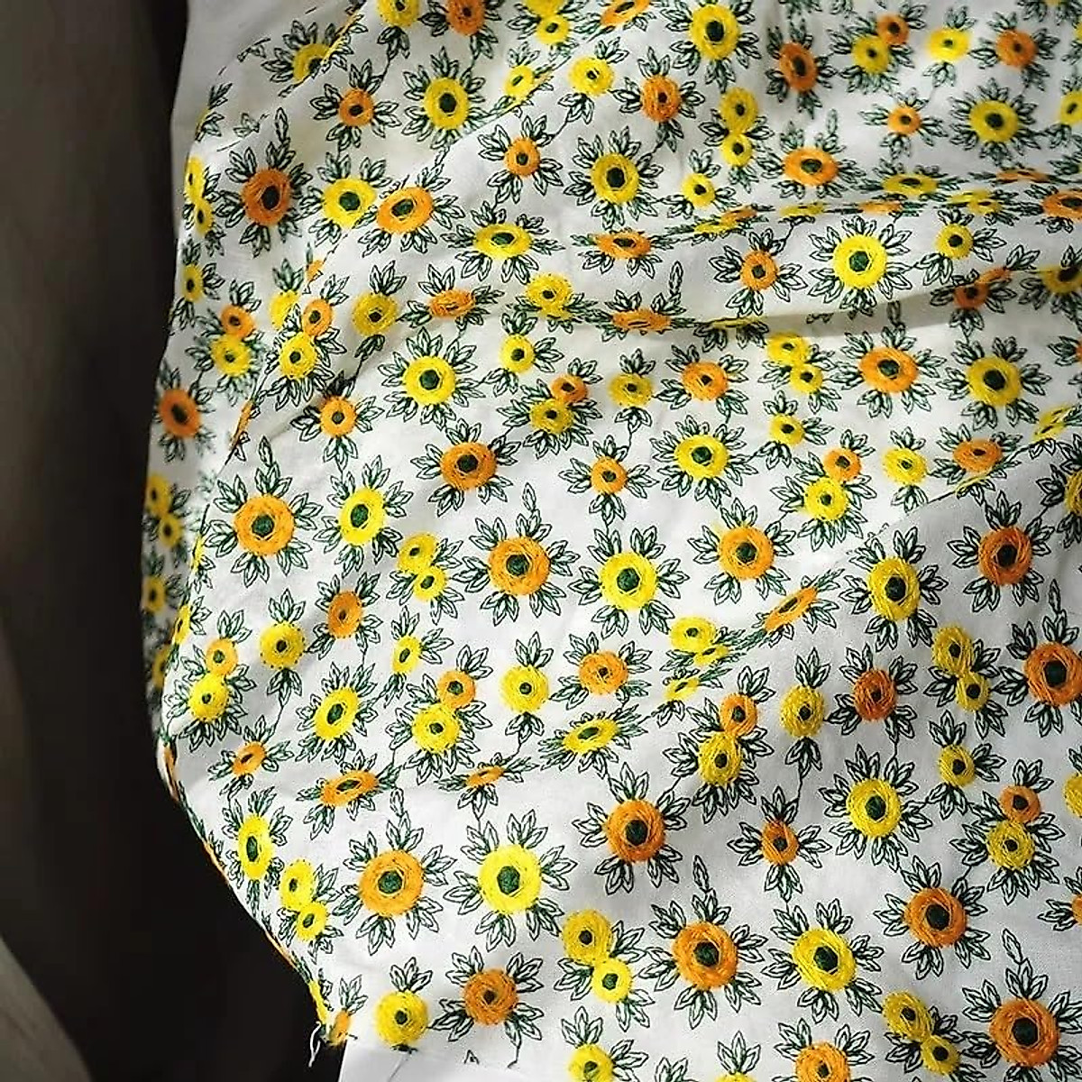 XMTXZYM 2 Meter Embroidery Cotton Linen Fabric DIY Handmade Clothes Sewing Fabric