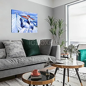 Jonathan Green Artist Creative Oil Painting Girl Wearing Hat Painting Art Poster Canvas Poster Wall Art Decor Print Picture Paintings for Living Room Bedroom Decoration Frame-style 20x16inch(50x40cm)