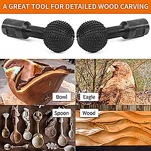 Pomsare Sphere Rotary Burr with 5/8-11 Threads for 4 1/2 and 5 Inch Angle Grinder, Ball Gouge Angle Grinder Attachments Power Carving Tools for Wood Carving Grinding Polishing Engraving