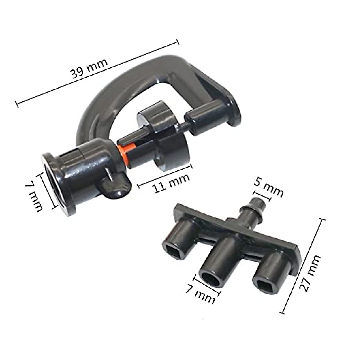 XLBH Irrigation Accessories Garden Vortex Sprayer Atomization Nozzles 360 Degree Watering Dust Removal Sprayer Agriculture Irrigation Sprinklers 20 Pcs widely Used (Color : Orange)