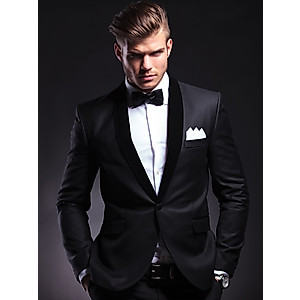 Sumind Men's Pre-Tied Bow Ties Tux Bowtie Adjustable Formal Neck Bowtie for Parties (Black, 1 Piece)