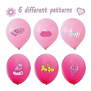 36 Pcs Pink Balloon Party Decoration for Girls Adult,Hot Pink Rose Metallic Balloon for Girl Birthday Party Supplies Baby Shower Princess Themed decorations