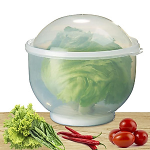 WalterDrake Lettuce KeeperTM - Lettuce Crisper Salad Keeper Container Keeps your Salads and Vegetables Crisp and Fresh- 7" X 8" (brown) (1) (1)