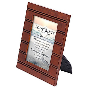 Cottage Garden Footprints in The Sand Wood Finish 8 x 10 Sentimental Framed Art Plaque - Holds 5x7 Photo