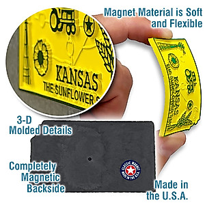 Kansas Small State Magnet by Classic Magnets, 2.2" x 1.3", Collectible Souvenirs Made in The USA