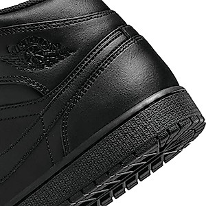 Jordan Mens Air Jordan 1 Mid 554724 093 "Triple Black - Size 10.5