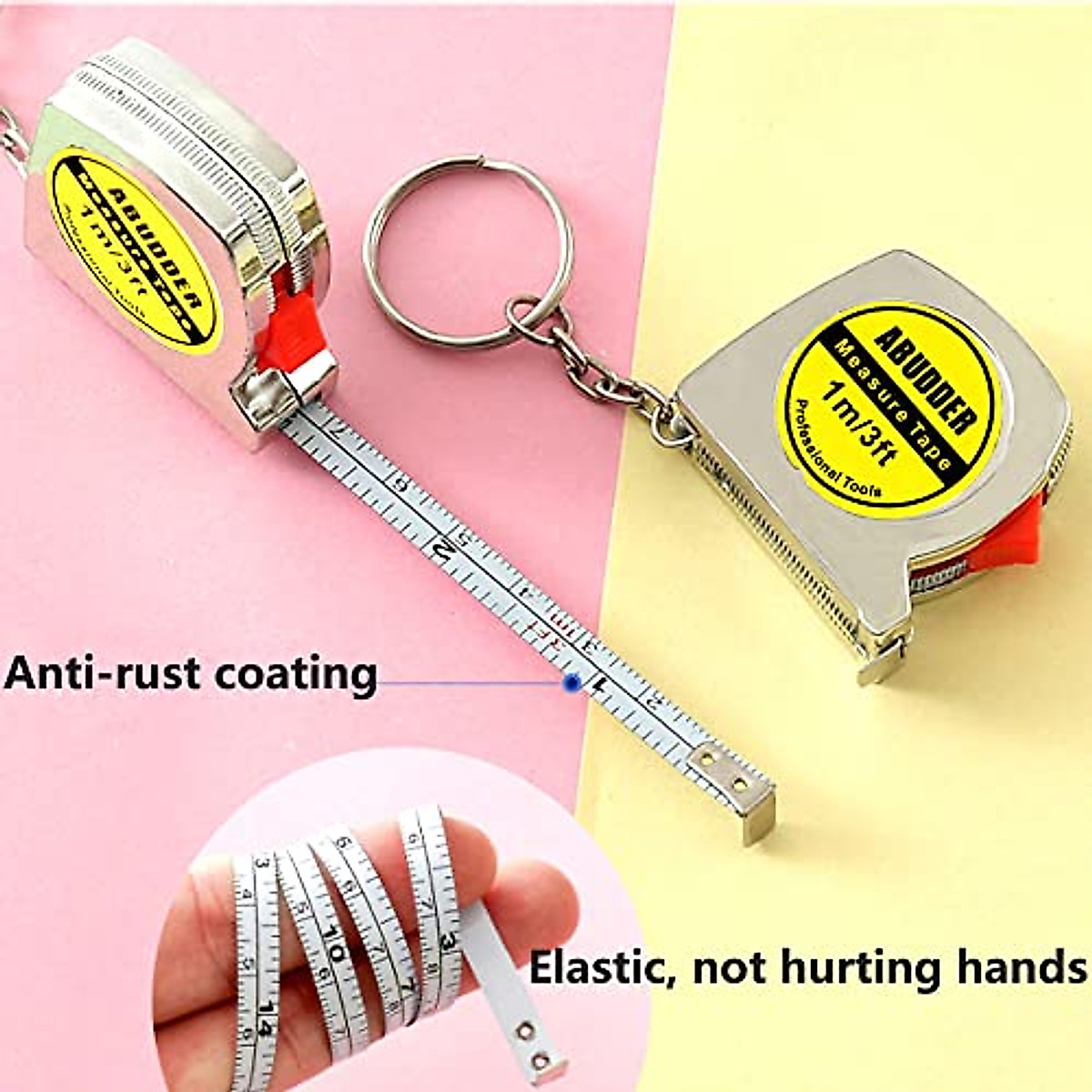 20 Pieces Mini Tape Measures Keychains,Small Tape Measures Retractable, Pocket Tape Measures,Measuring Tapes Retractable, 3 Feet