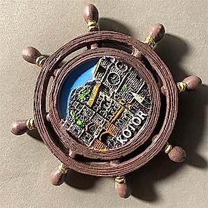 Kotor Montenegro Creative Rudder Refrigerator Magnet Travel Souvenir 3D Fridge Decoration Magnetic Sticker Hand Painted Craft Collection