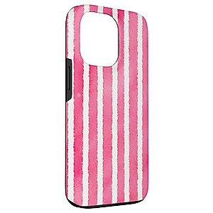 iPhone 13 Pro Retro Beach Pattern For Summer Women Pastel Pink Striped Case