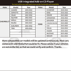 Citreal Vehicle CD Players External Portable OE Integrated CD Player for Car Via USB Radio Connection with USB Plug and Play for Android Navigation/PC USBCDPLAY