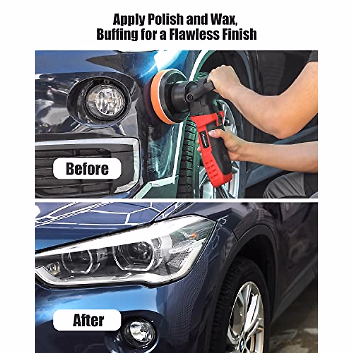AVID POWER Buffer Polisher, 6-inch Dual Action/DA Polisher for Car Detailing, Random Orbital Car Buffer Polisher Waxer Kit with Variable Speed & 3 Polishing Pads