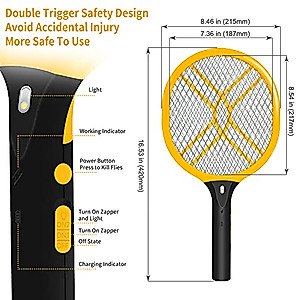 Faicuk Handheld Bug Zapper Racket Rechargeable Fly Swatter Fly Zapper (1 Pack)