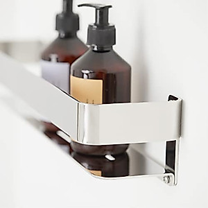 Seachrome Rectangular Shower Shelf with Rail in a Polished Finish (700-7005-PS)
