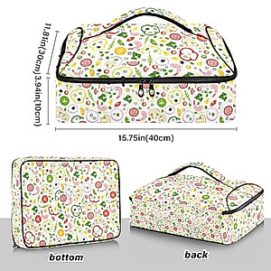 Kcldeci Insulated Thermal Food Carrier Insulated Casserole Carrier for Hot or Cold Food,Pizza Ingredients Insulated Tote Bag for Potluck Cookouts Parties Picnic,Lasagna Lugger