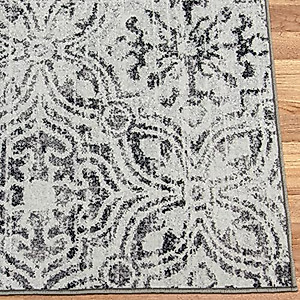 ReaLife Machine Washable Rug - Stain Resistant, Non-Shed - Eco-Friendly, Non-Slip, Family & Pet Friendly - Made from Premium Recycled Fibers - Mosaic Tile - Gray, 2'6" x 8'