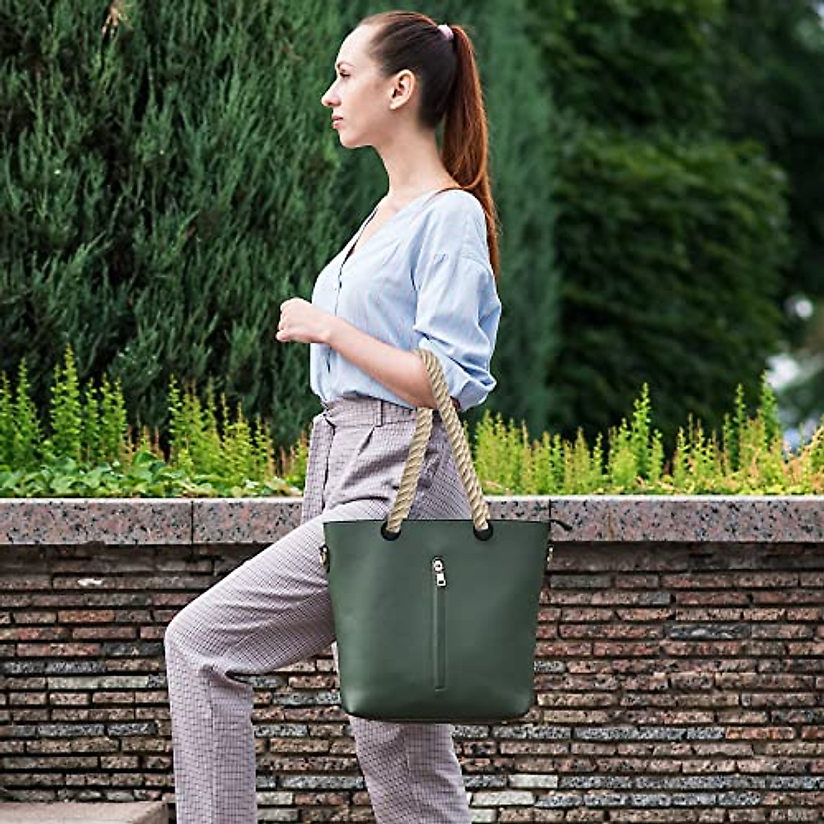 FVVMEED 25 Inch Obag Rope Handle with Canvas Insert Handbag Strap Bag Braided Band Repair Replacements for Obag Bag Female Handbag Shoulder Bag Canvas Tote Purse Practical Accessories (Beige)