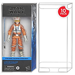 EVORETRO Action Figure Display Protective Case for Star Wars Black Series with Angled Corners Regular, 6 inches Boxed Carded Action Figures - 10 Pack - Ultra Clear PET Plastic Box Protector