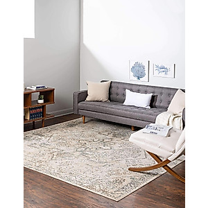 Unique Loom Tuareg Collection Area Rug - Sandstorm (8'Square, Multi/ Gray)