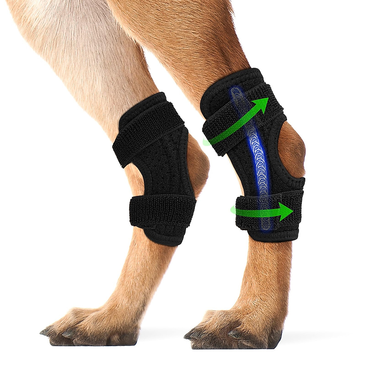Domagiker Rear Leg Hock Brace, Dog Knee Brace with Metal Strips, Hock & Ankle Support Back Leg for Canine Torn, Dog Leg Sleeve for ACL & CCL Injury and Sprain Protection (Black, Medium(one Pair))