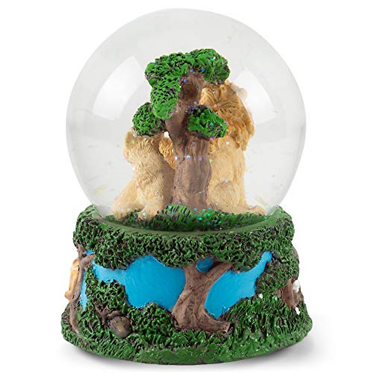 Elanze Designs Lions Zebras Elephants and Giraffes 100MM Music Water Globe Plays Tune Born Free