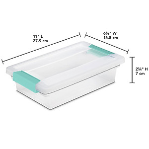 Sterilite 19618606 Small Clip Box Clear Storage Tote Container w/ Lid (12 Pack)