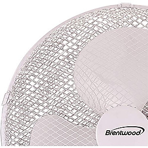 Brentwood Kool Zone Oscillating Stand Fan, 3-Speed 16-inch, White