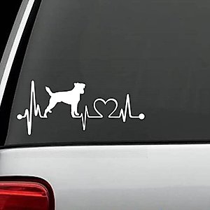 K1061 Jack Russell Terrier Heartbeat Lifeline Dog Decal Sticker