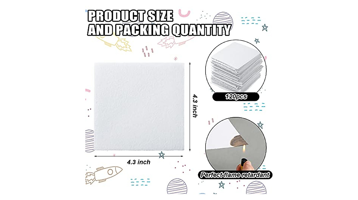 120 Pieces Fire Resistant Recovery Wadding for Model Rockets