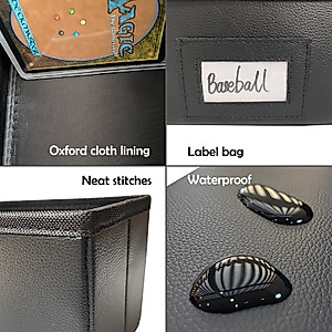 tutata Leather Trading Card Storage Box Toploader Storage Box, Baseball Card Storage Box Card Organizer for MTG TCG CCG LCG Cards and Toploaders and Sleeves