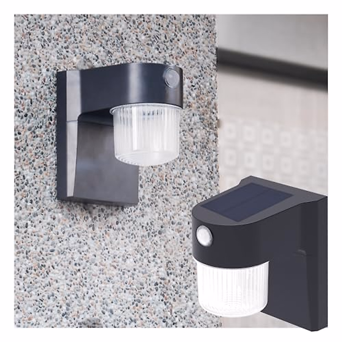 ZONE INDUSTRY CORP. 1000 Lumens LED Solar Power Jelly Jar Light Wall Lantern Night Security Light with Motion Sensor and Replaceable Rechargeable Battery, Waterproof, for Outdoor & Indoor, Bronze