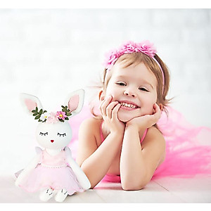 JUSTQUNSEEN Ballerina Doll Easter Stuffed Animal Bunny Stuffed Animal Easter Plush Animal Doll, Plush Toy Bunny Stuffed Animals for Girls Easter Stuffed Animal on Birthday Christmas