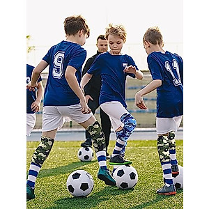 2 Pair Kids Knee Pad Camouflage Anti Slip Padded for Boy Sponge Knee Brace Breathable Flexible Toddler Knee Pads Elastic Knee Support for Boys Sport Volleyball Dance Skating Basketball, 3-7 Years