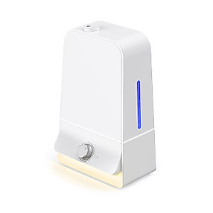 Humidifiers for Large Room, 6L Cool Mist Humidifier, 26dB Quiet Ultrasonic Humidifiers for Bedroom Home Office, 20-60 Hours, 360° Nozzle,Night Light, Auto Shut-Off and Easy to Clean