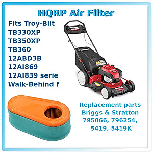 HQRP Filter Cartridge & Pre-Cleaner fits Troy-Bilt TB330XP TB350XP TB360 12ABD3B 12AI869 12AI839 series Walk-Behind Mower