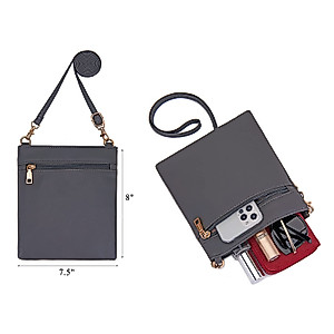 Large Crossbody Bags Ladies Shoulder Handbags Purse and Wallet Set for Women Totes Hobo Purses DarkGrey