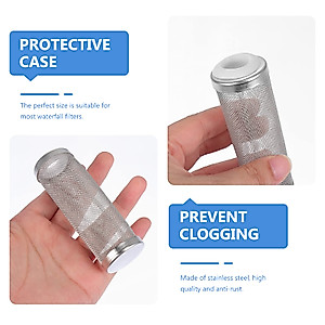 POPETPOP 2pcs Filter Fish Tank Water Inlet Basket Mesh Water Inlet Mesh Cover Aquarium Strainer Mesh Case Strainer Mesh Cover Stainless Strainer Sponge White 304 Network Water Inlet Cover