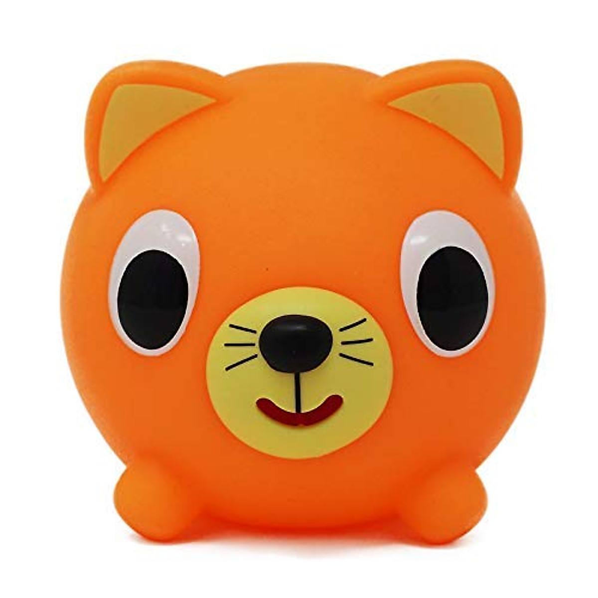 Jabber Ball Sankyo Toys Squeeze and Play Sound Ball - Neon Orange Cat