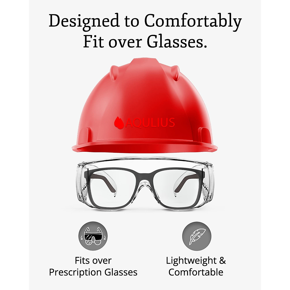 Aqulius 3 Bulk Pack Safety Glasses Over Eyeglasses (Anti-Fog & Scratch Resistant) Crystal Clear Eye Protection - OTG Safety Goggles