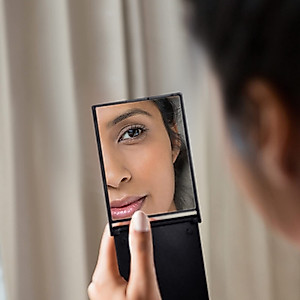 Queekay Home Mirror, 16pcs 2 x 3 x 0.2'' Small Makeup Folding Mirror, Portable Travel Mirror, Compact Stand up Mirror, for Women Girls, Black, White