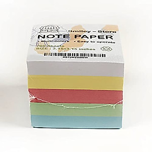 Blank Notes Paper 3.15×3.15 Inches 700 sheets/pack (5 colors/pack) Not Sticky Notes bright colorful memo easy write WIDE TO USE at home and office