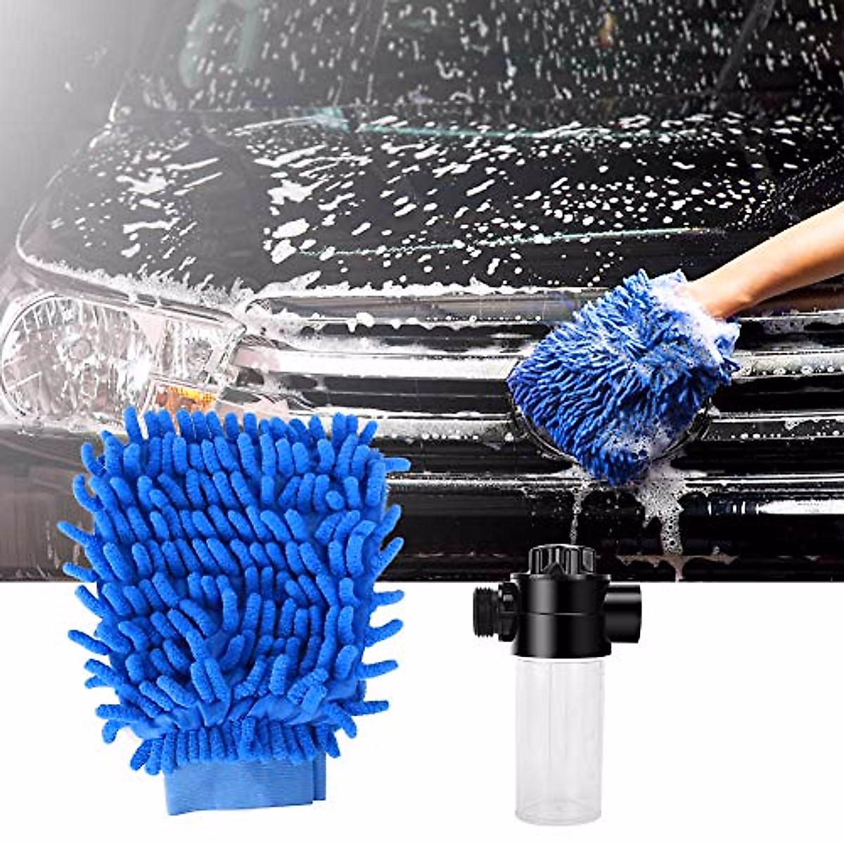 Kansing High Pressure Power Washer Wand Attachments,Gutter Cleaning Tools,Car Pressure Washer with Magic Spray Gun,Standard Garden Hose and Spray Nozzle,BLUE