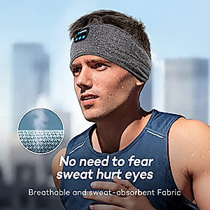 Sleep Headphones Wireless, Wireless Earbuds Sports Headband Noise Cancelling Eye Mask with Ultra-Thin Stereo Speakers & Ear Cup & Adjustable Strap