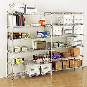 BestOffice 18x48x72 Storage Shelves Commercial Heavy Duty Metal Shelves Garage Organizer Wire Rack Shelving Storage Unit Shelf Adjustable Utility 6000 LBS Capacity,Chrome