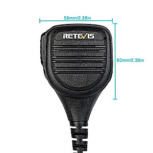 Retevis 2 Pin Two Way Radio Shoulder Speaker Mic with 3.5mm Audio Jack,Compatible with Motorola CP200 GP200D RMU2040 RDU4100 GP88S CP250 P040 EP450 MagOne A8 HYT TC500 Handhled Walkie Talkie(1 Pack)