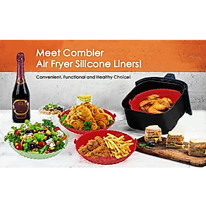 Air Fryer Silicone Liners - 2 Pcs Non-stick Non-burnt, Easy to Demold Reusable Air Fryer Silicone Liners Basket for 4-8 Quart Air Fryer Oven.